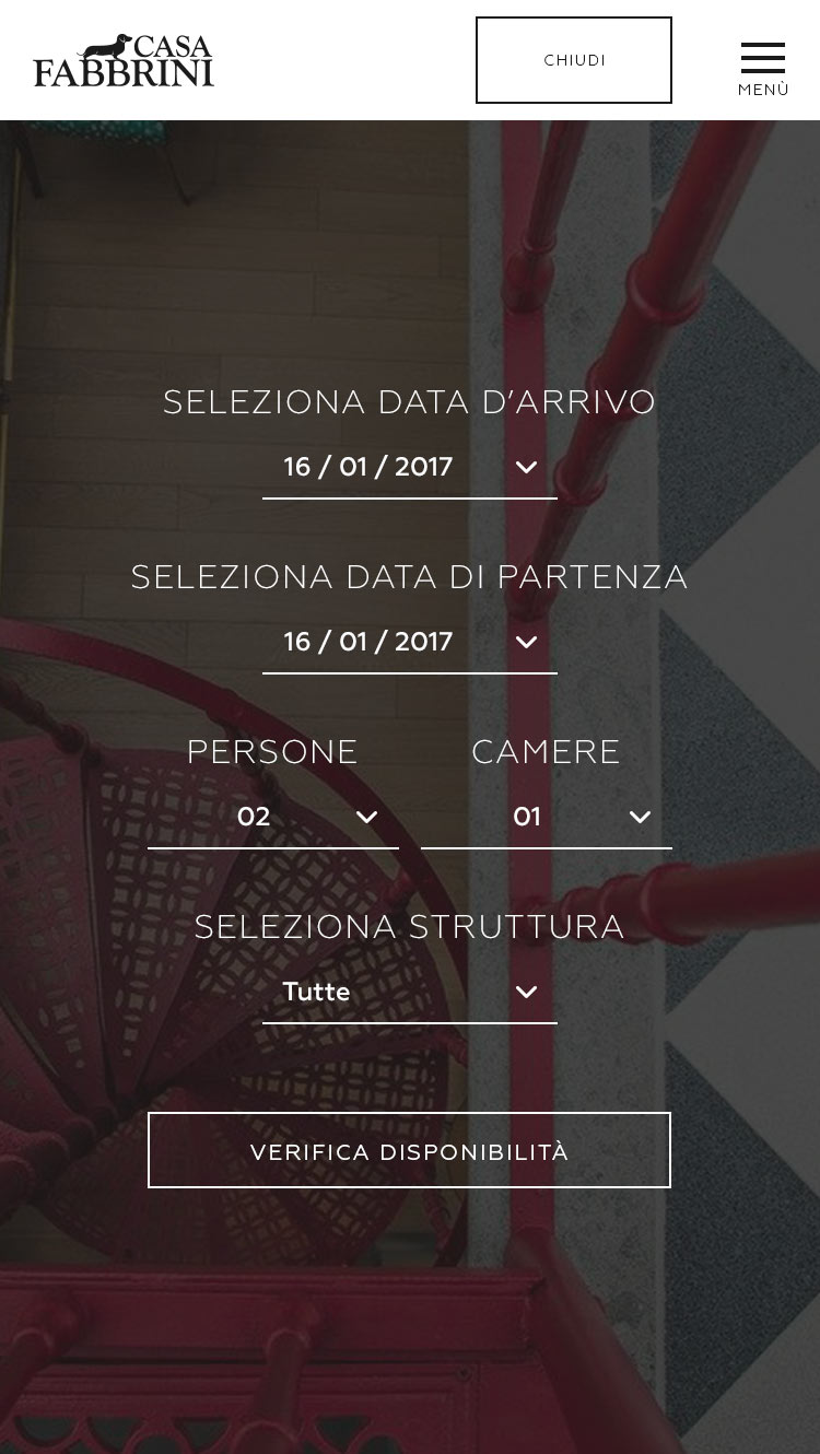 Casa Fabbrini - Web design sito responsive per hotel - Casa Fabbrini